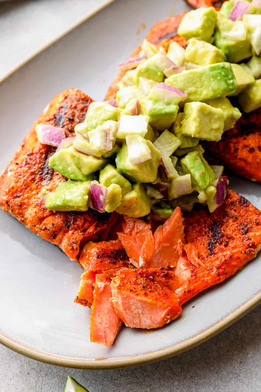 Grilled Salmon with Avocado Salsa - The Cookie Rookie®