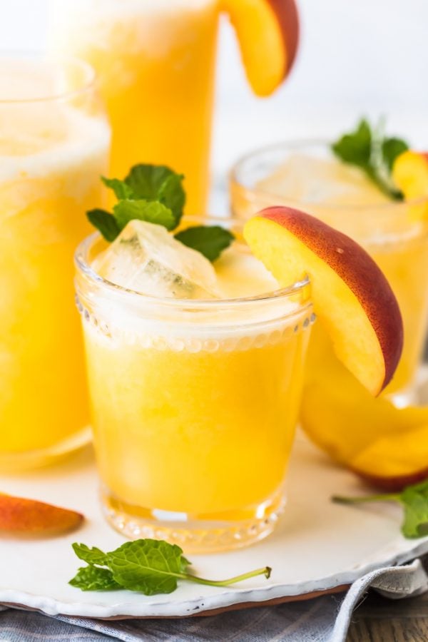 Peach Lemonade (Peach Cocktail or Nonalcoholic) Recipe - The Cookie Rookie®
