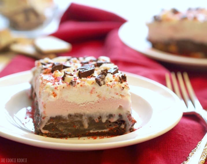 Peppermint Ice Cream Brownie Bars | The Cookie Rookie Peppermint Ice Cream Brownie Bars | The Cookie Rookie