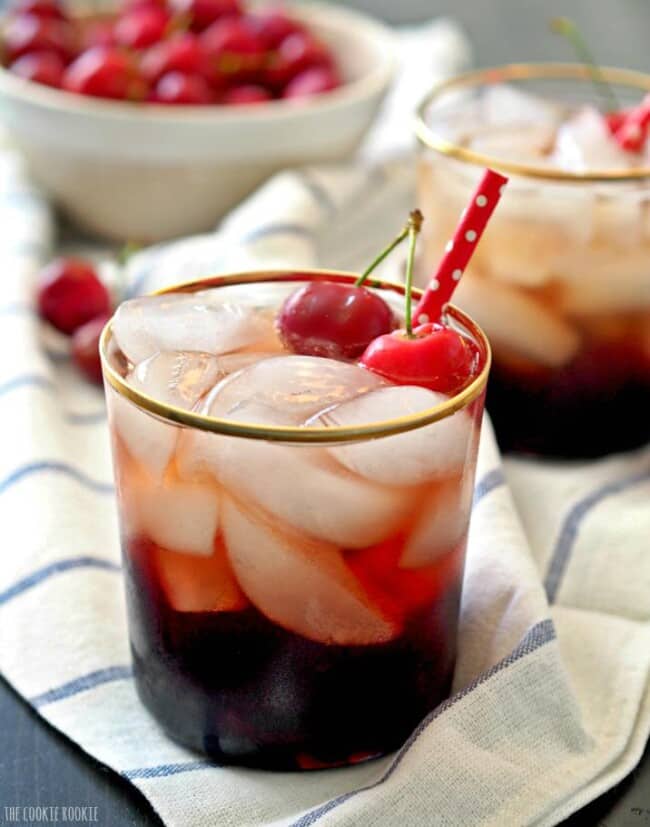 Dark Cherry Cream Soda Cocktail Recipe - The Cookie Rookie®