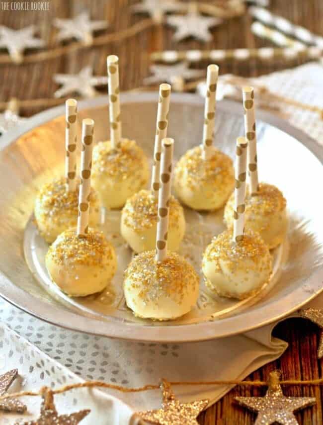 Lemon Cake Pops Recipe (Gold & Glitter!) - The Cookie Rookie®