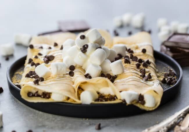 Loaded S'more Crepes (Easy Crepe Recipe) - The Cookie Rookie®