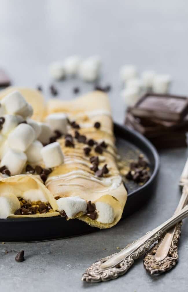 Loaded S'more Crepes (Easy Crepe Recipe) - The Cookie Rookie®