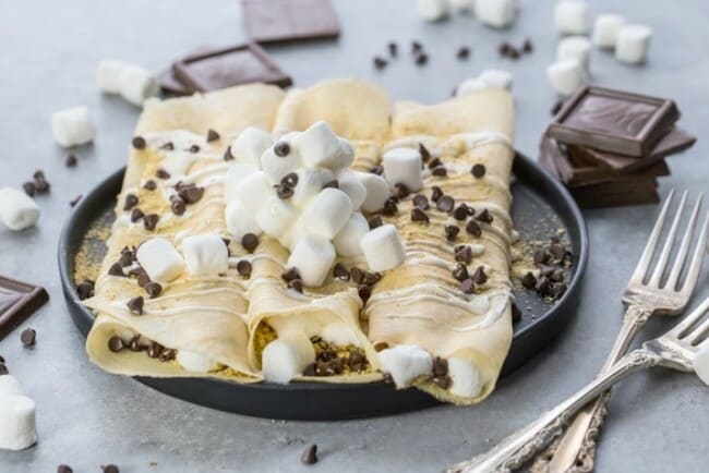 Loaded S'more Crepes (Easy Crepe Recipe) - The Cookie Rookie®
