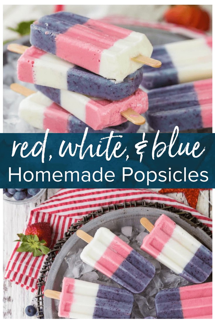 Red White and Blue Popsicles (Healthy Homemade Popsicles)