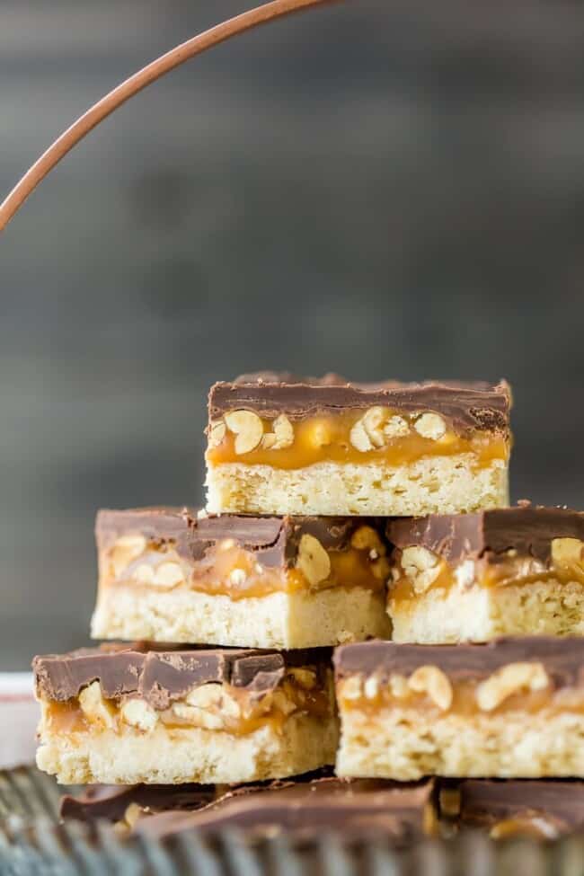 Snickers Cookies Bars Recipe + VIDEO - The Cookie Rookie