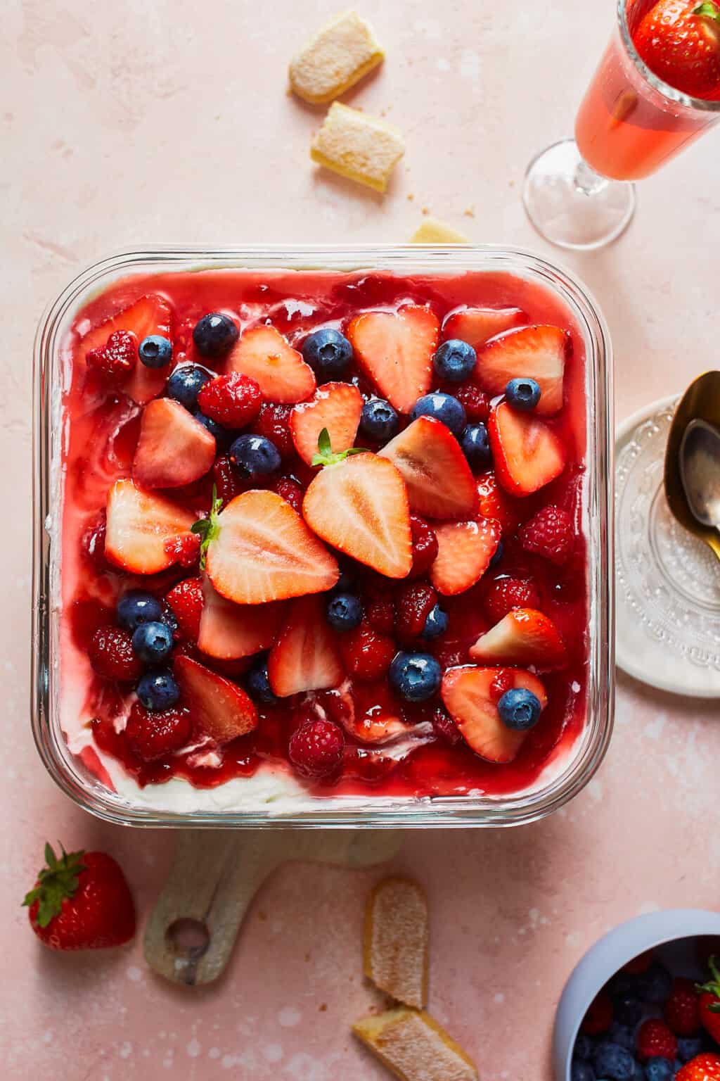 Blueberry, Raspberry, Strawberry Tiramisu (Triple Berry Dessert) Recipe ...