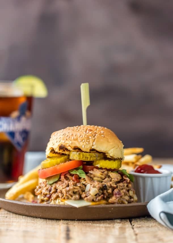 Crock Pot Sloppy Joes (Bacon Cheeseburger) - The Cookie Rookie® Crock Pot Sloppy Joes (Bacon Cheeseburger) - The Cookie Rookie®