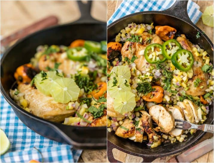 Skinny One Pan Caribbean Jerk Chicken Recipe (with Mango Salsa) Recipe ...