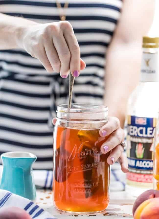 Homemade Peach Tea Vodka (Plus the Spiked Peach Arnold Palmer!) Recipe ...