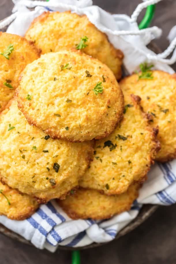 Garlic Cheesy Cornbread Drop Biscuits - EASY Cornbread Recipe