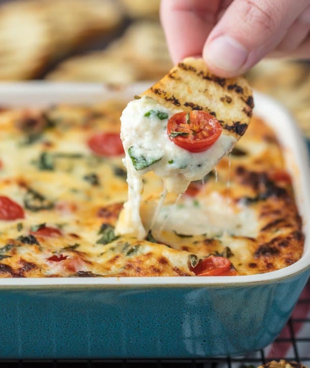 Cheesy Tomato Mozzarella Caprese Dip Recipe - The Cookie Rookie®