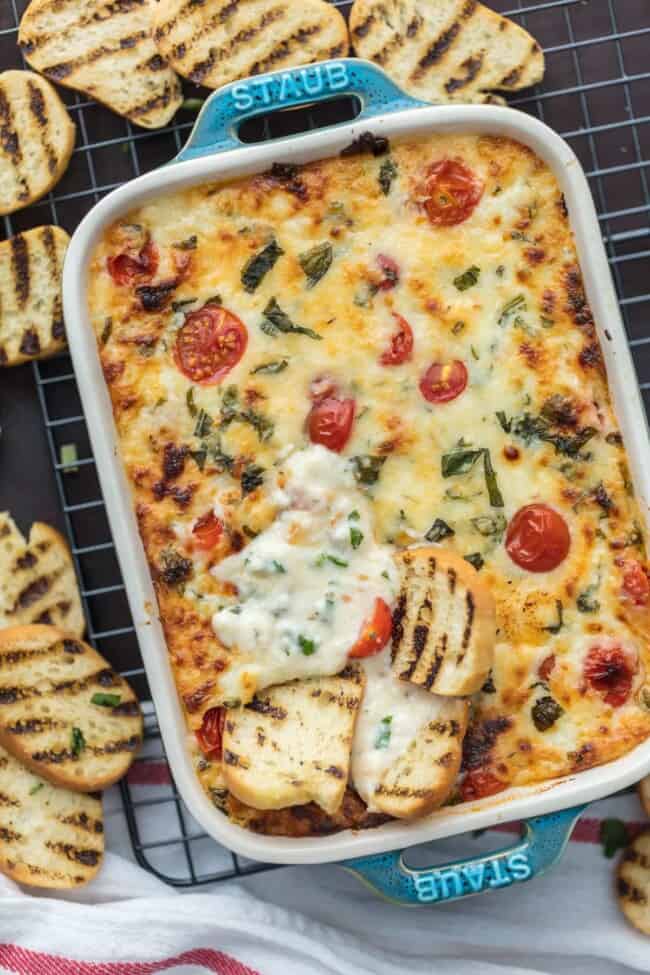 Cheesy Tomato Mozzarella Caprese Dip Recipe - The Cookie Rookie®
