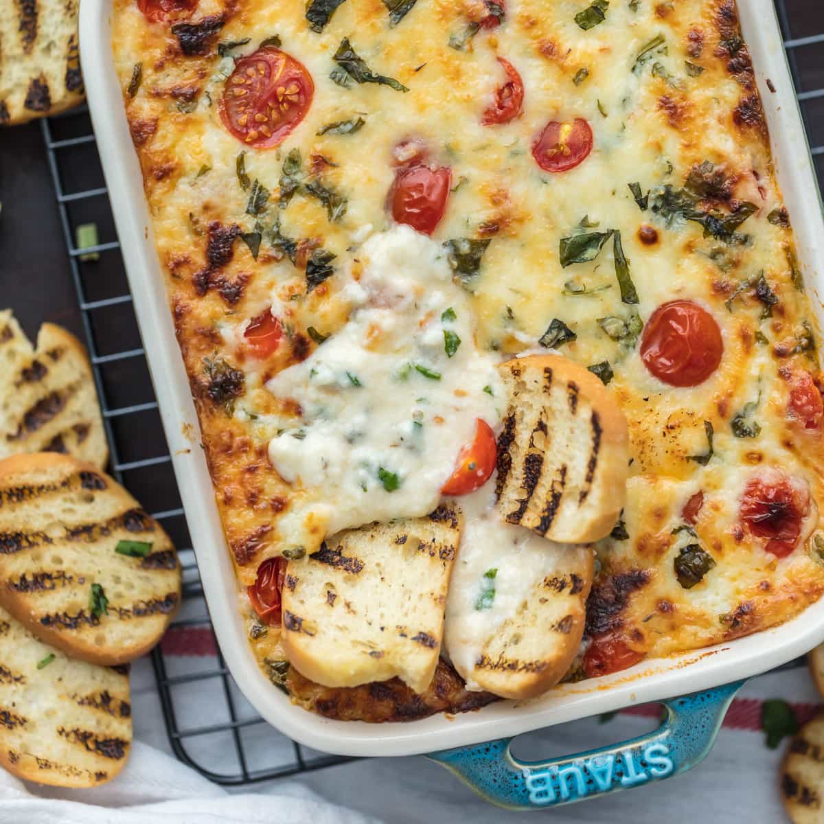 Cheesy Tomato Mozzarella Caprese Dip Recipe - The Cookie Rookie®