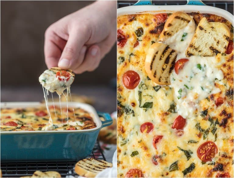 Cheesy Tomato Mozzarella Caprese Dip Recipe - The Cookie Rookie®