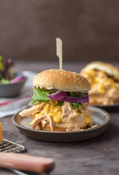Slow Cooker Rotel Dip Chicken Sandwiches Recipe - The Cookie Rookie®