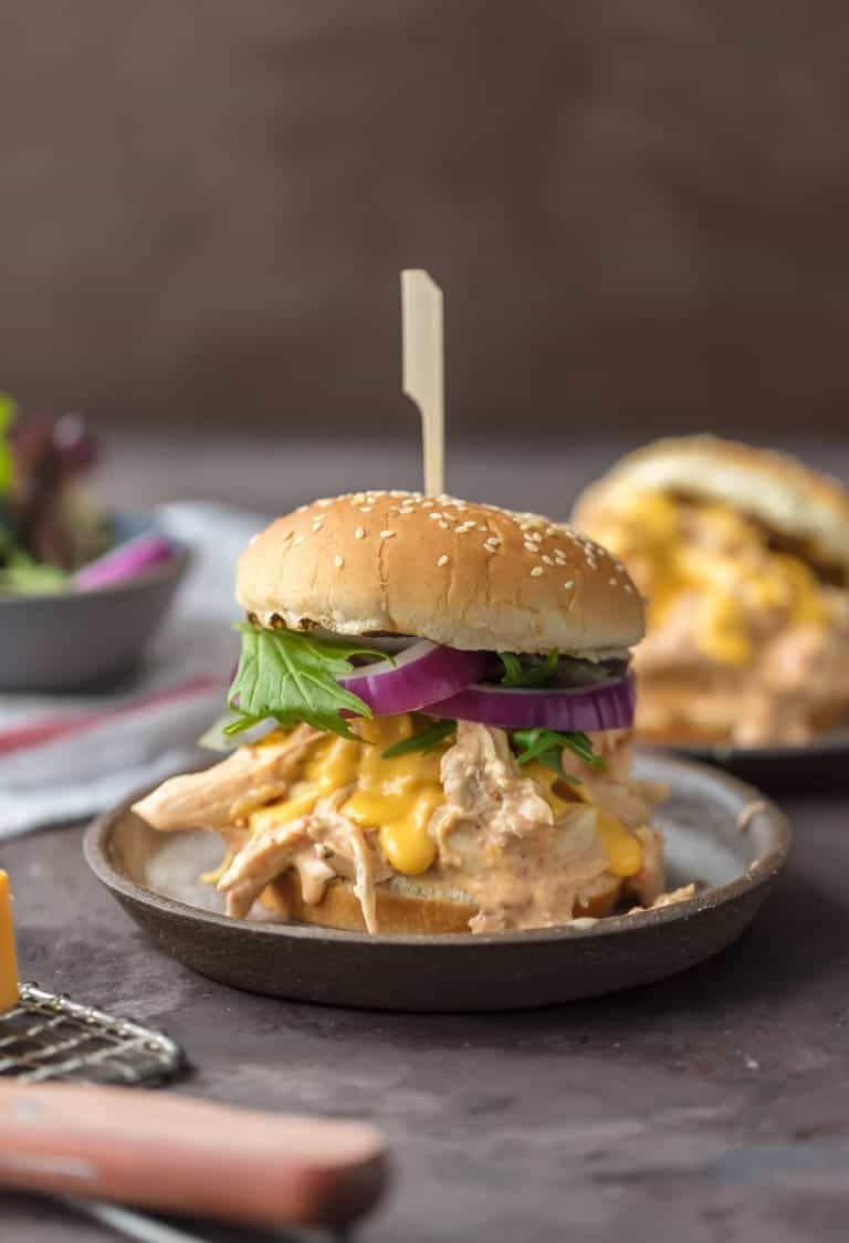 Slow Cooker Rotel Dip Chicken Sandwiches Recipe - The Cookie Rookie®