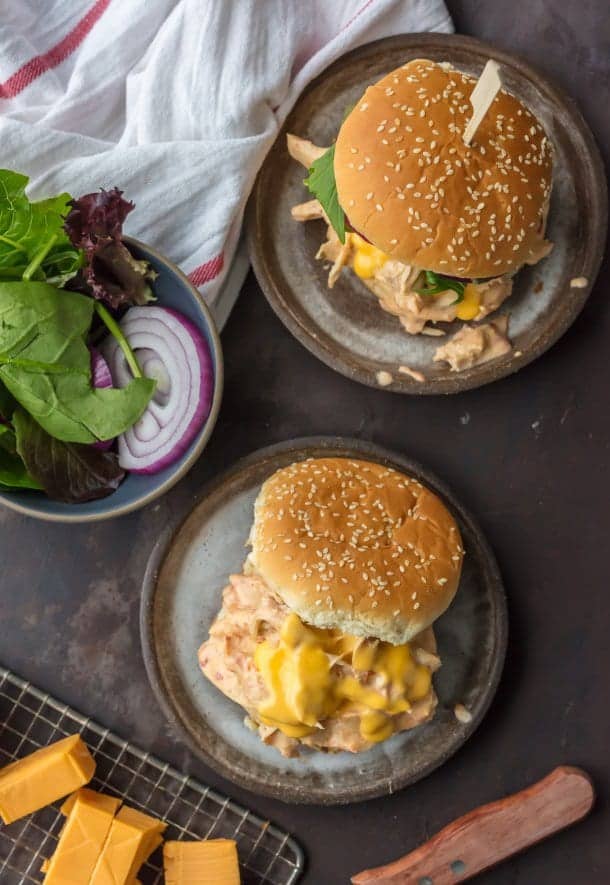 Slow Cooker Rotel Dip Chicken Sandwiches Recipe - The Cookie Rookie®