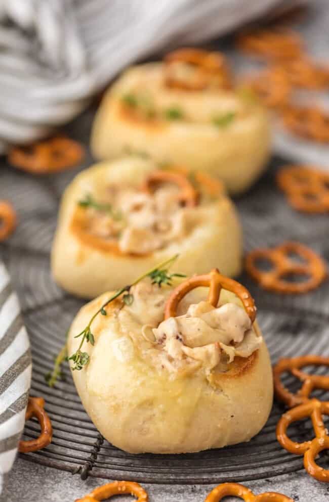 French Onion Dip Mini Bread Bowls Recipe - The Cookie Rookie®