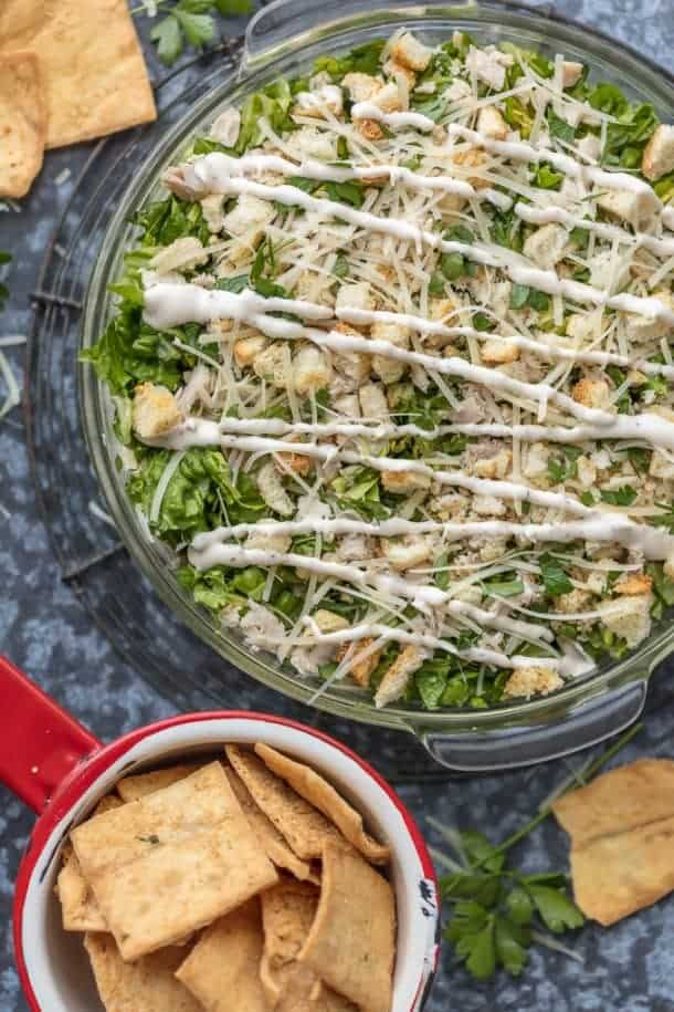 Chopped Chicken Caesar salad Dip Recipe - The Cookie Rookie®