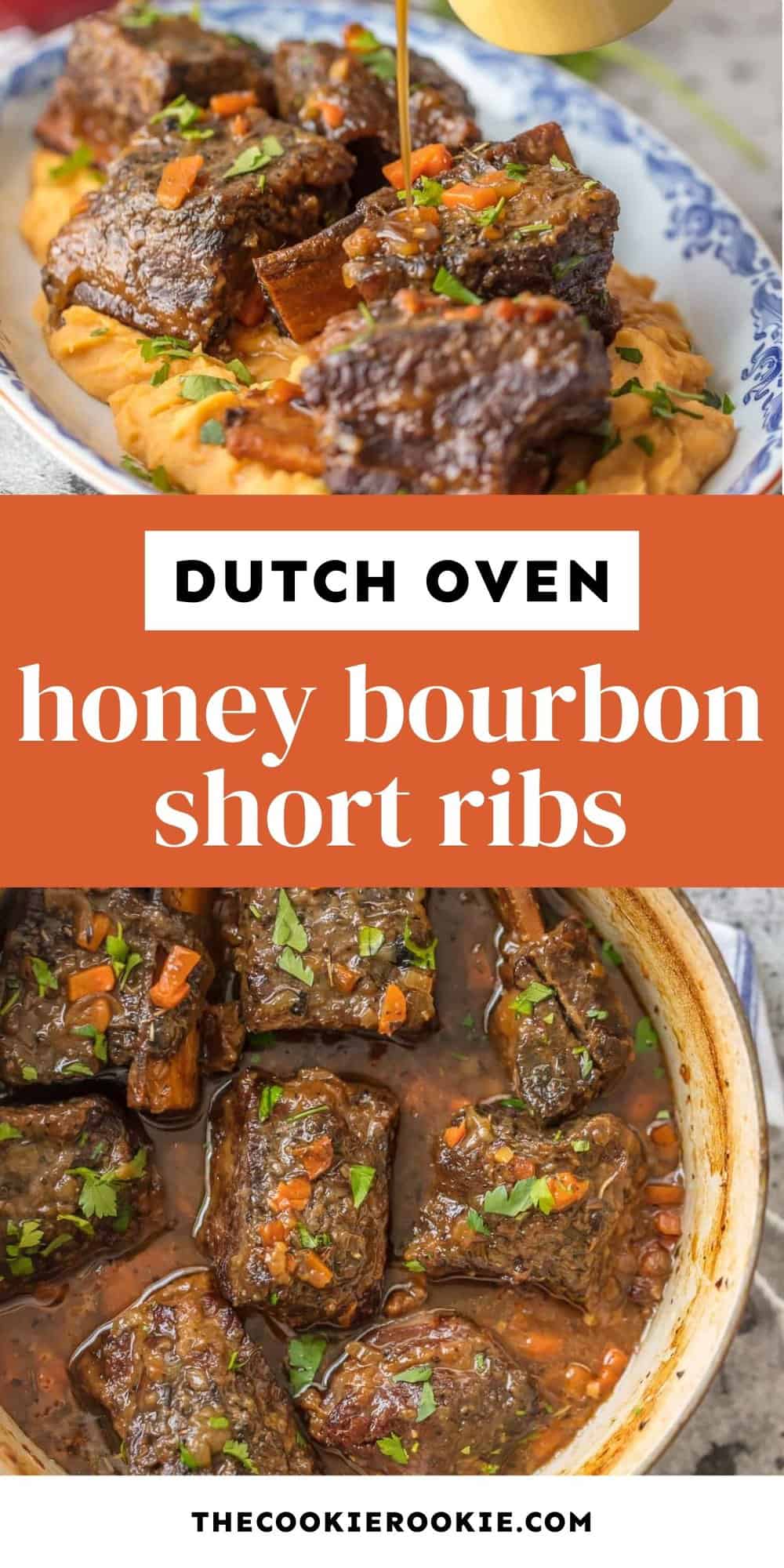 Honey Bourbon Dutch Oven Short Ribs Recipe - The Cookie Rookie®