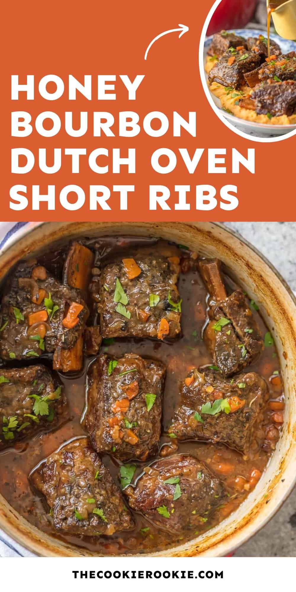 Honey Bourbon Dutch Oven Short Ribs Recipe - The Cookie Rookie®