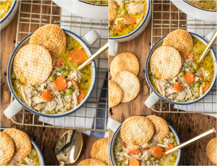 Chicken Pot Pie Soup with Pie Crust Crackers Recipe - The Cookie Rookie®