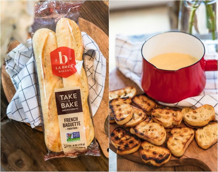 Easy Cheese Fondue with Grilled Bread (Only 3 Ingredients!)