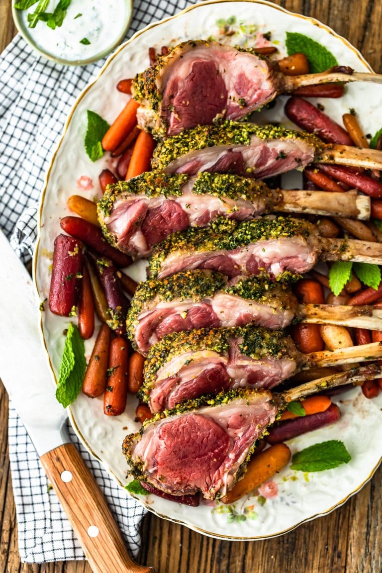 Herb Crusted Rack of Lamb Recipe with Mint Yogurt Sauce