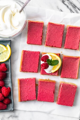 Lemon Raspberry Bars Recipe - The Cookie Rookie® (VIDEO!!)