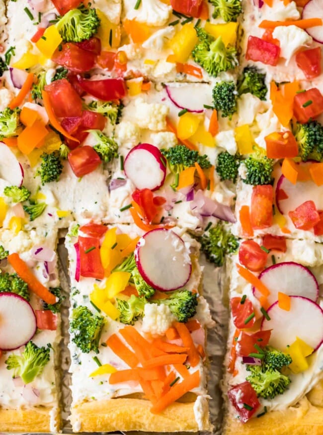 Veggie Pizza Recipe (Crescent Roll Pizza) - The Cookie Rookie® (VIDEO!)