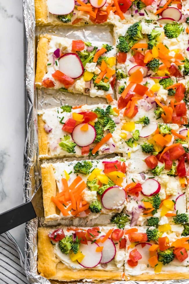 Veggie Pizza Recipe Crescent Roll Pizza The Cookie Rookie® Video