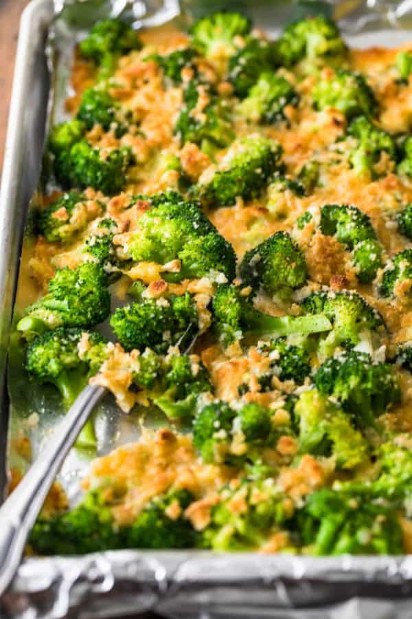 Crispy Cheesy Roasted Broccoli Recipe - The Cookie Rookie
