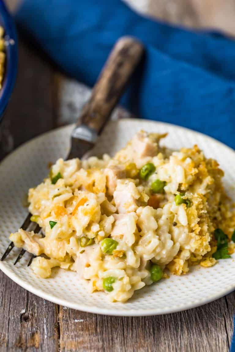 Creamy Leftover Turkey Rice Casserole Recipe - The Cookie Rookie®