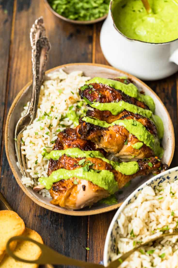 Peruvian Chicken with Green Sauce (Whole Roasted) Recipe - The Cookie ...