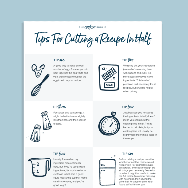 How to Cut Recipes in Half (So Easy!) - The Cookie Rookie®