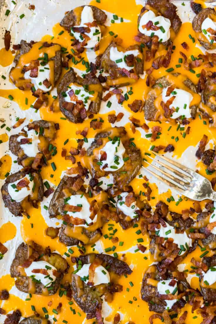 Loaded Smashed Potatoes Recipe - The Cookie Rookie®