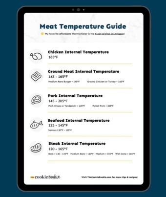 Meat Temperature Chart (FREE PRINTABLE!) - The Cookie Rookie