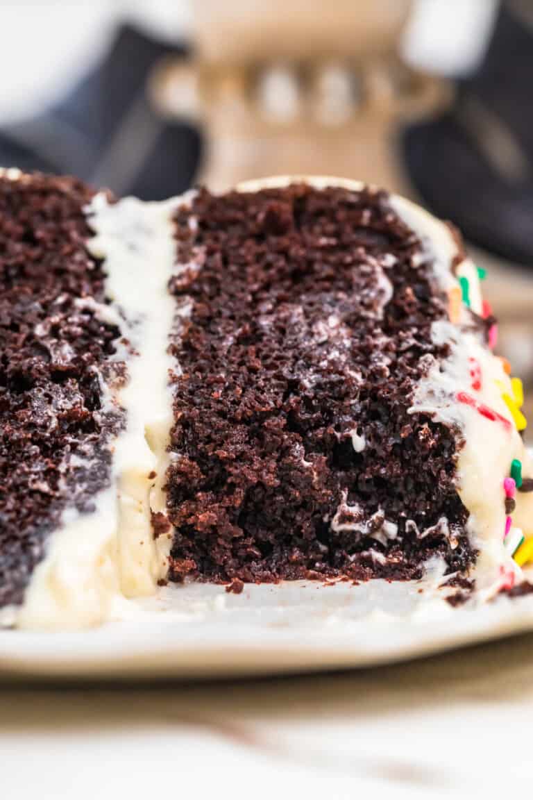 Black Magic Chocolate Cake with BEST White Icing - The Cookie Rookie®