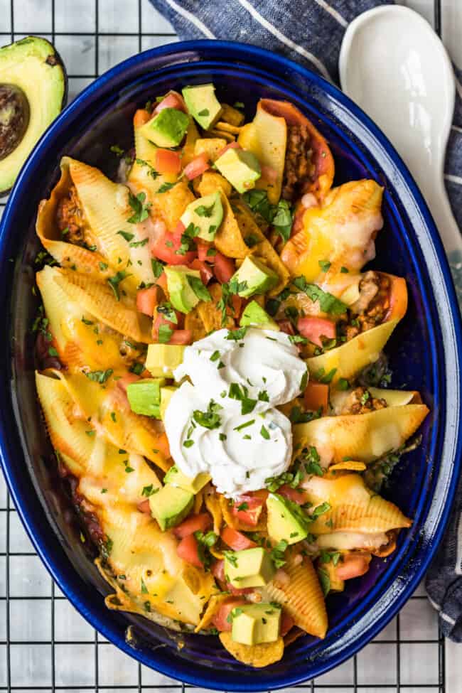 Cheesy Mexican Stuffed Shells - The Cookie Rookie®