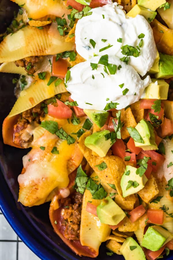 Cheesy Mexican Stuffed Shells - The Cookie Rookie® Cheesy Mexican Stuffed Shells - The Cookie Rookie®