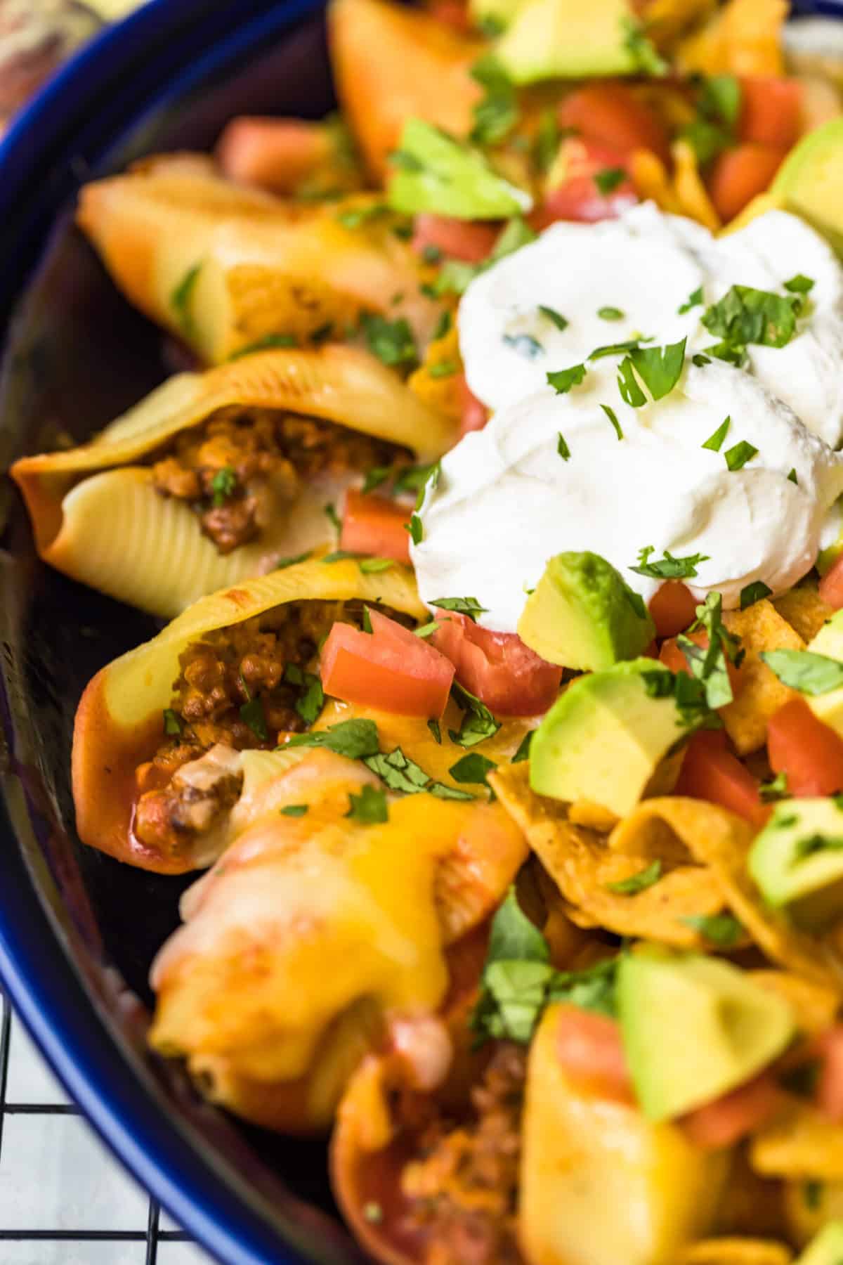 Cheesy Mexican Stuffed Shells - The Cookie Rookie®