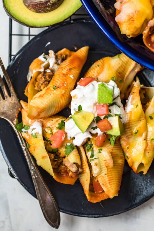 Cheesy Mexican Stuffed Shells - The Cookie Rookie® Cheesy Mexican Stuffed Shells - The Cookie Rookie®