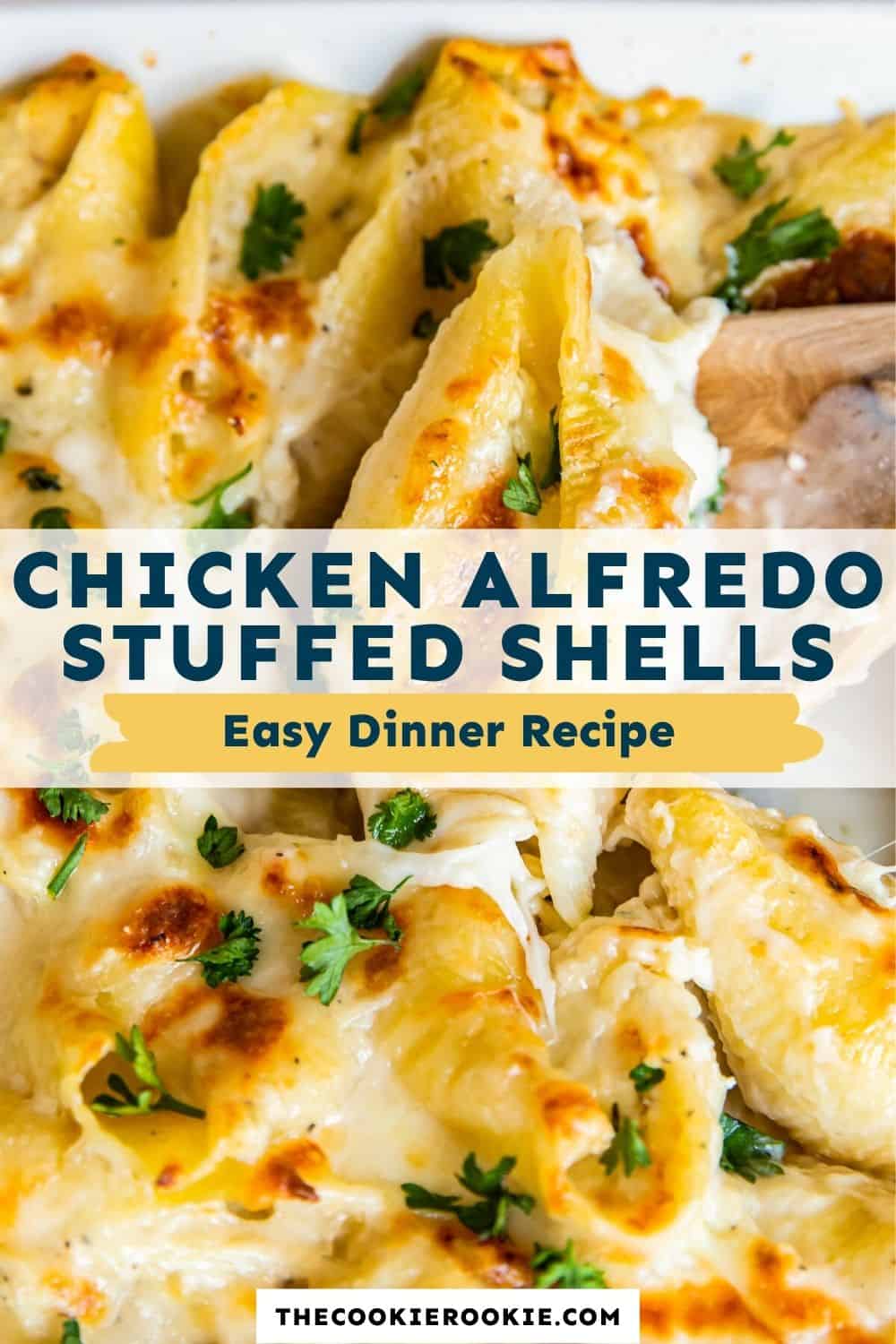 Chicken Alfredo Stuffed Shells Recipe - The Cookie Rookie®