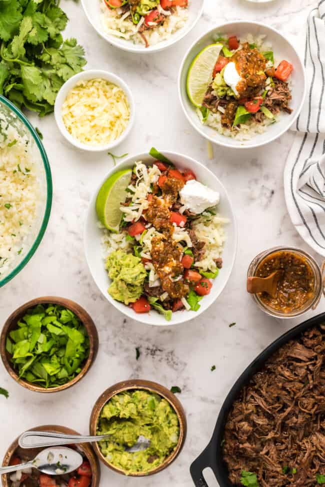 Barbacoa Burrito Bowls Recipe - The Cookie Rookie®