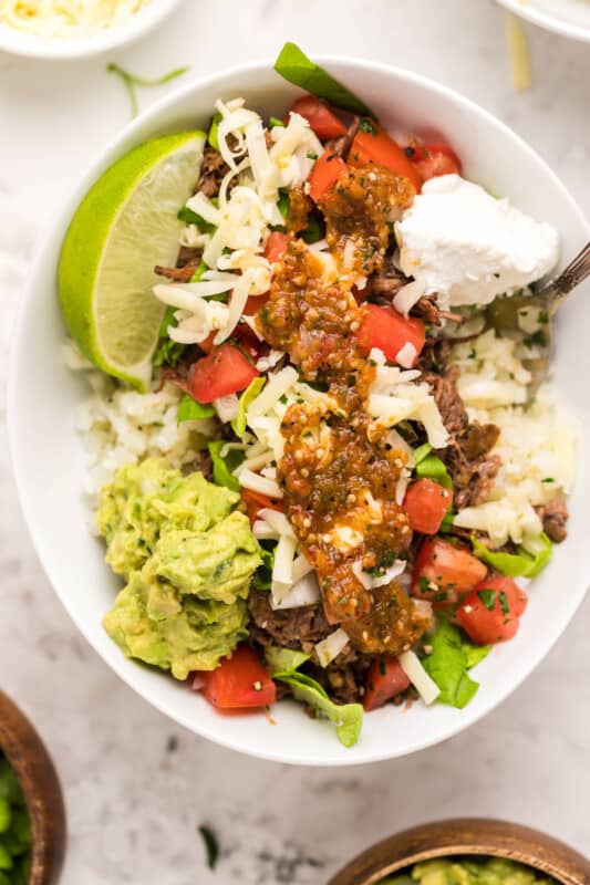 Barbacoa Burrito Bowls Recipe - The Cookie Rookie®