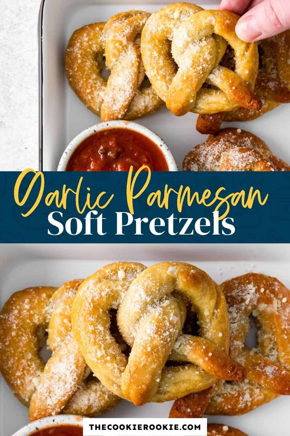 Garlic Parmesan Soft Pretzels - The Cookie Rookie®