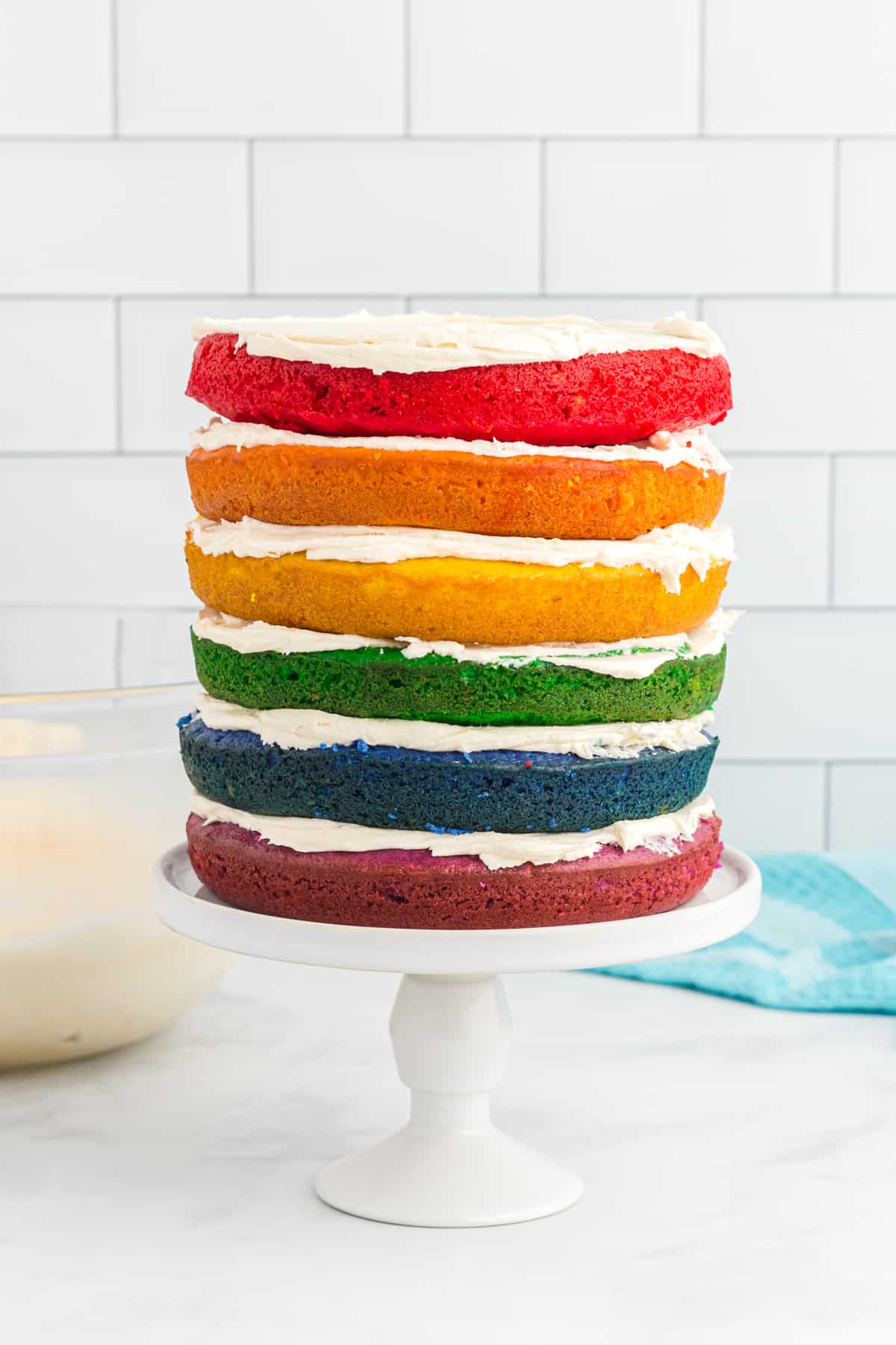 Rainbow Frosted Cake