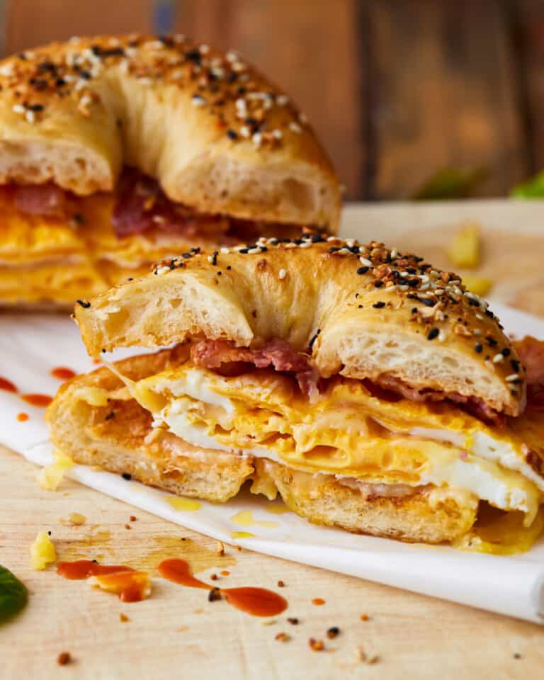 Bagel Breakfast Sandwich Recipe (Bacon, Egg, and Cheese) - The Cookie Rookie®