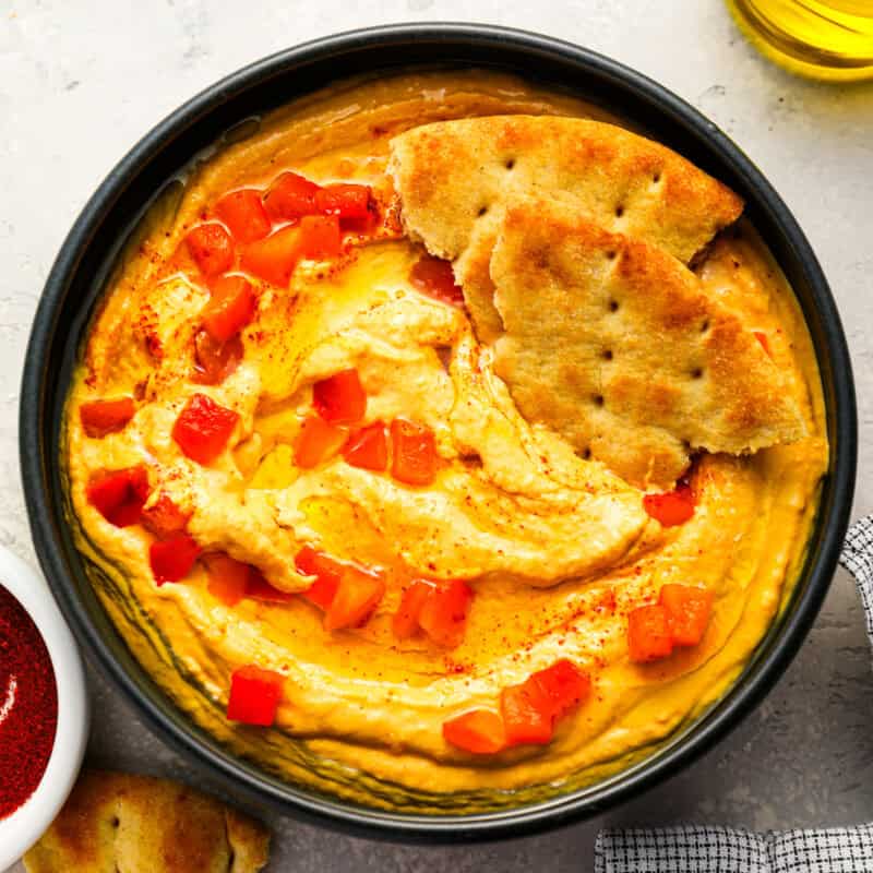 Roasted Red Pepper Hummus Recipe - The Cookie Rookie®